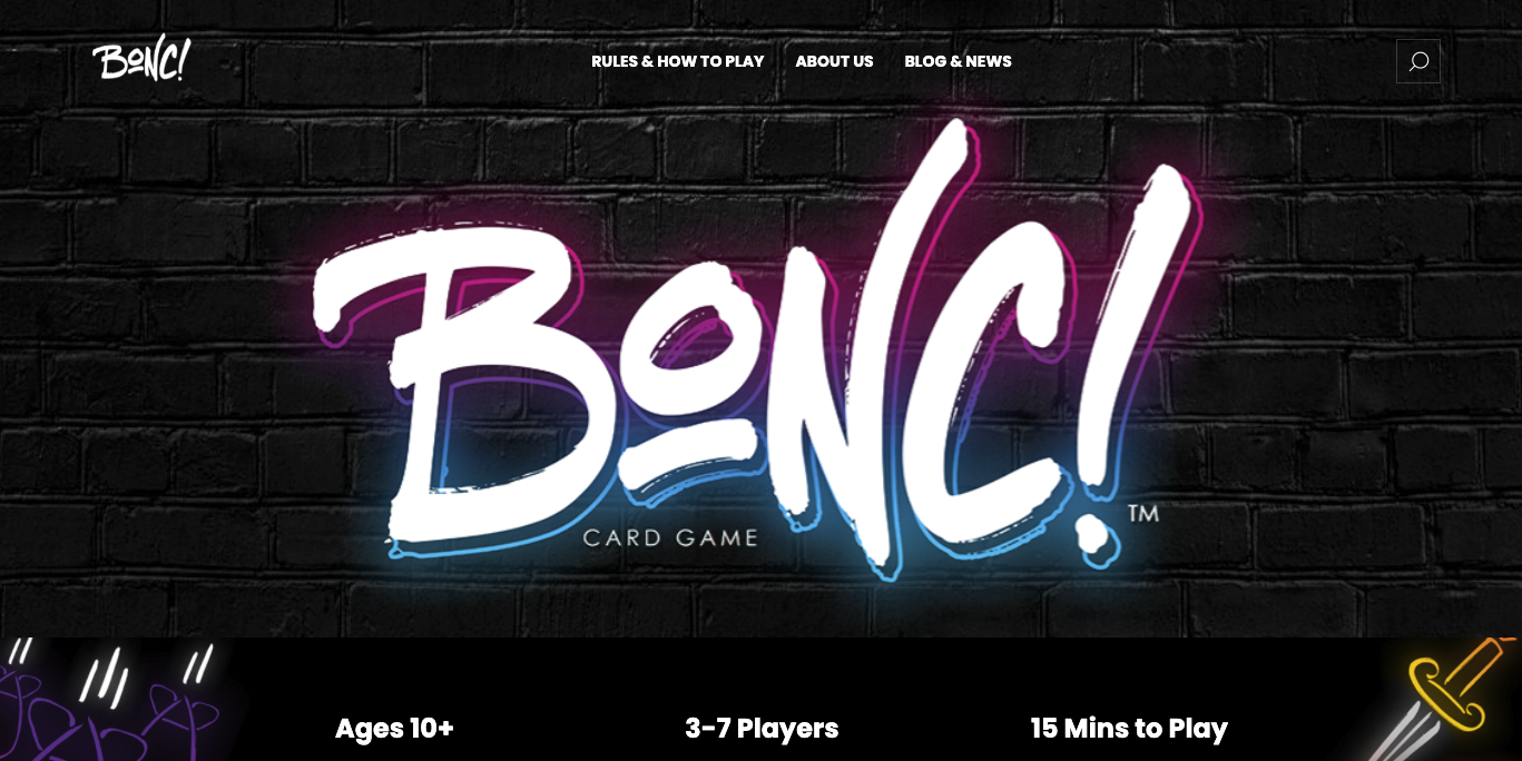 BONC! Launches Offical Website and Social Media Pages - BONC! Card Game